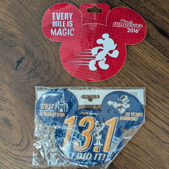 Disney | Other | Rundisney Magnet And Sticker | Poshmark